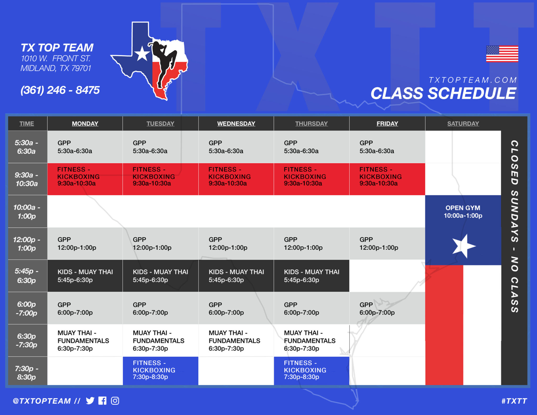Schedule – TX Top Team